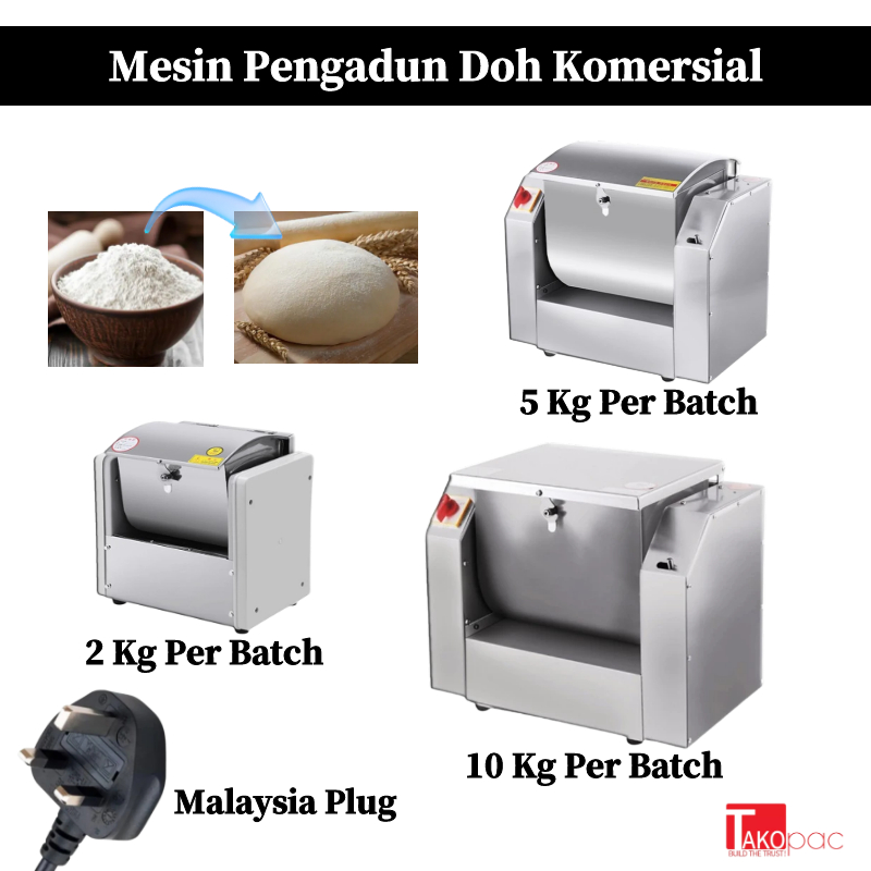 Commercial & Household Dough Mixer Machine - 2kg, 5kg, 10kg Capacity ...