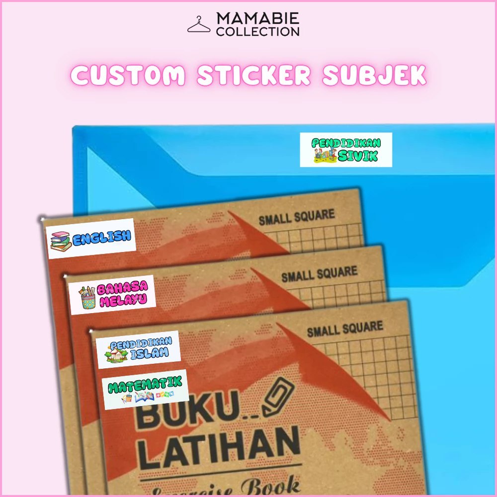 Sticker Subjek Custom Label Sekolah Rendah Menengah KAFA SRA SJKC SKJT ...
