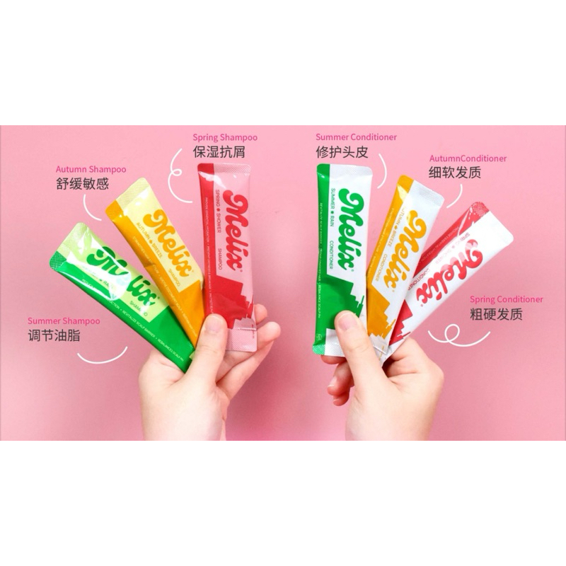 【buy 10 free 1】MELIX SHAMPOO AND CONDITIONER TRAVEL PACK 10ml (new ...