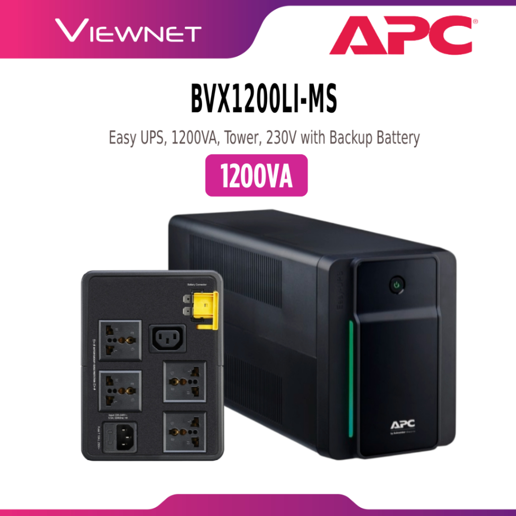 APC BVX1200LI-MS / BVG1200I-MSX EASY UPS 1200VA, 230V, AVR, AVS ...
