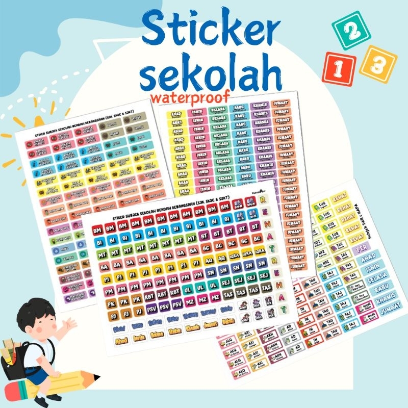 Sticker Jadual Sticker Hari Sticker subjek sticker KAFA saiz a4 Kalis ...