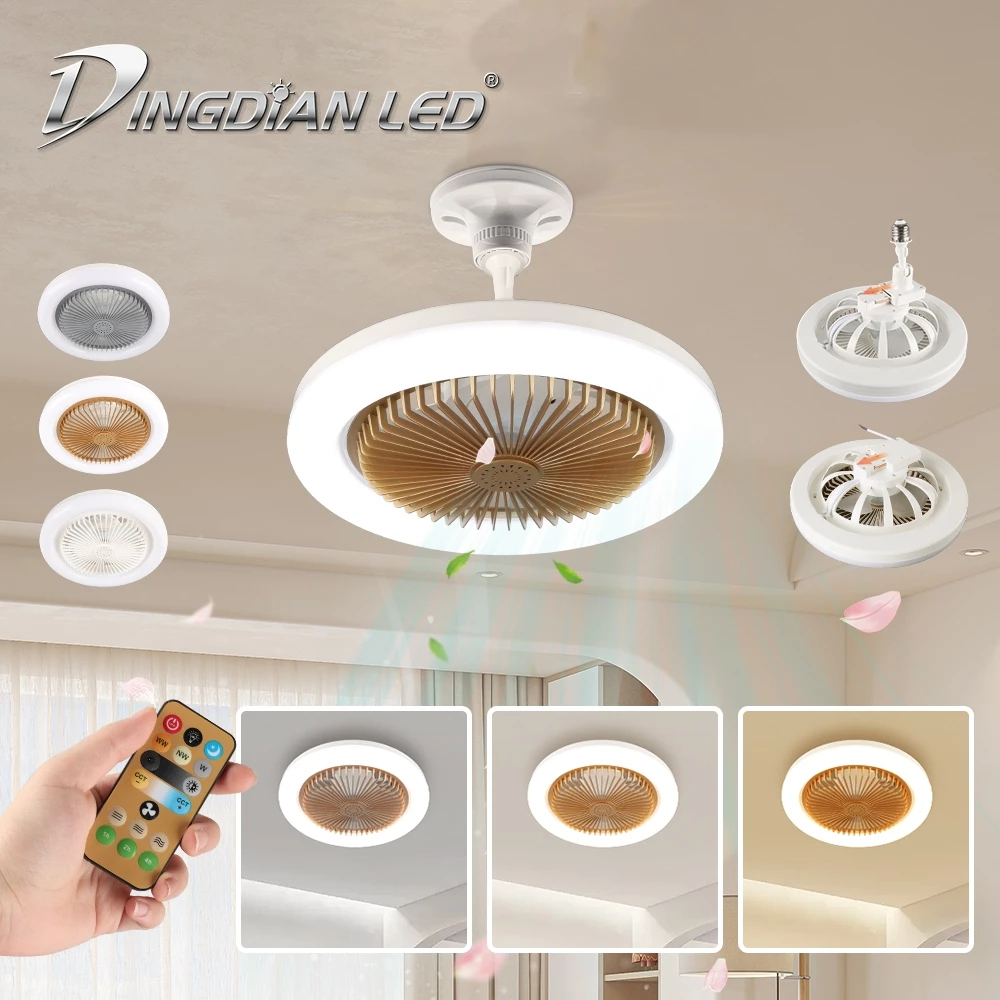Modern LED Ceiling Fan Light Remote Control Dimmable Adjustable 3 ...