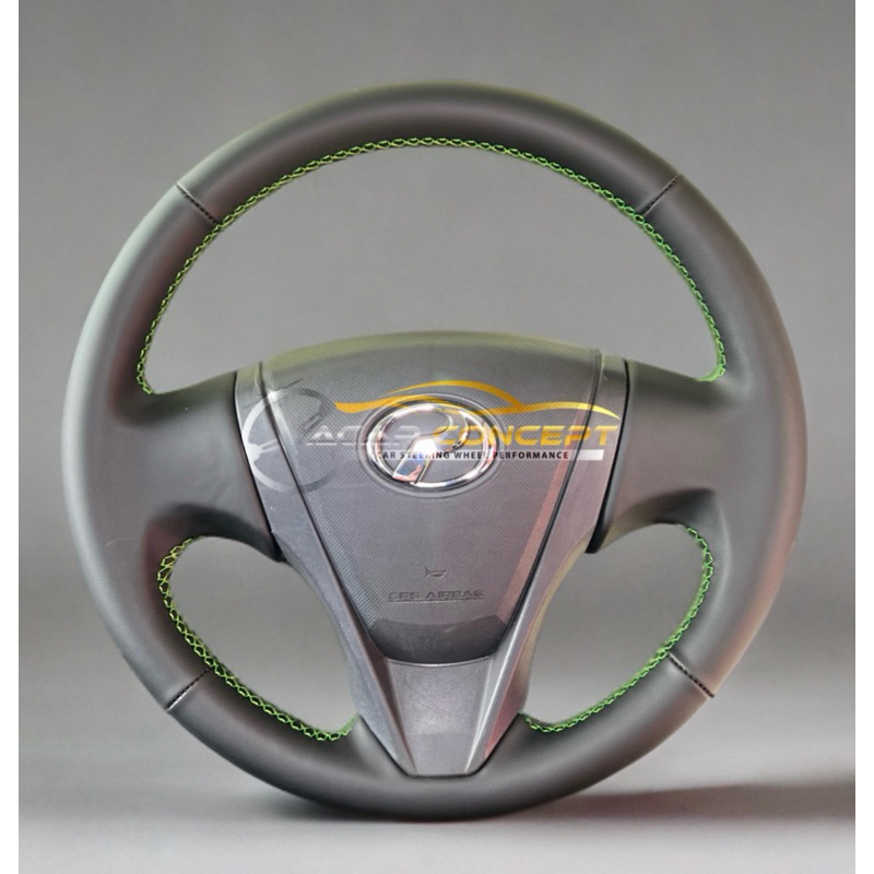 [Nappa Leather Series] Perodua Axia D88N Rahmah | Cover Steering Jahit ...