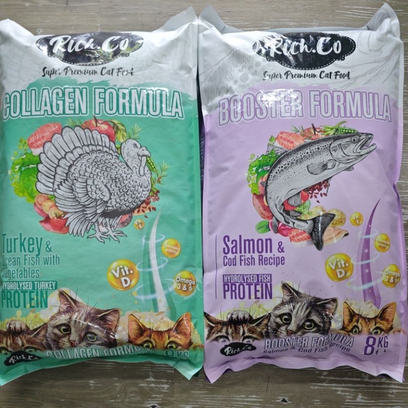 2 x 8kg Rich. Co Super Premium Collagen & Booster Formula Cat Food ...