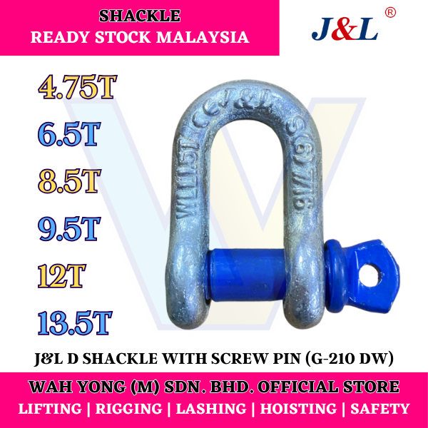 J&L BELENGGU D GALVANI DENGAN PIN SKRU / GALVANIZED D SHACKLE WITH ...