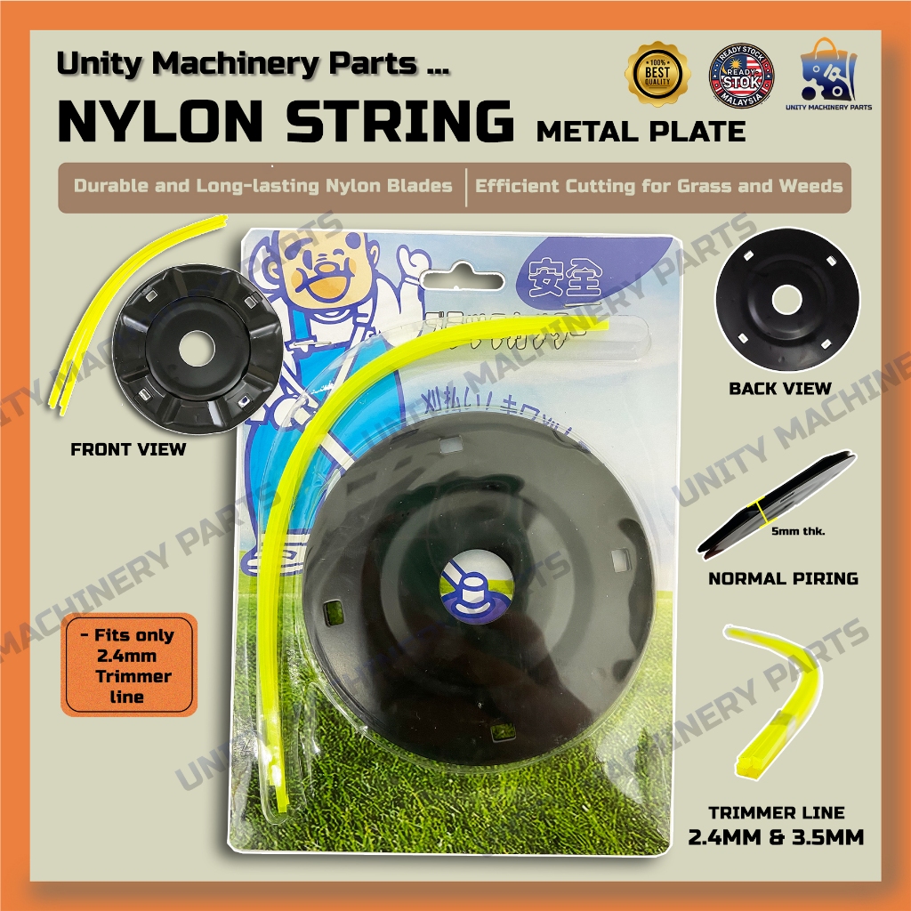 Nylon String Metal Plate Brush Cutter/Tali & Piring Mesin Rumput/Brush ...