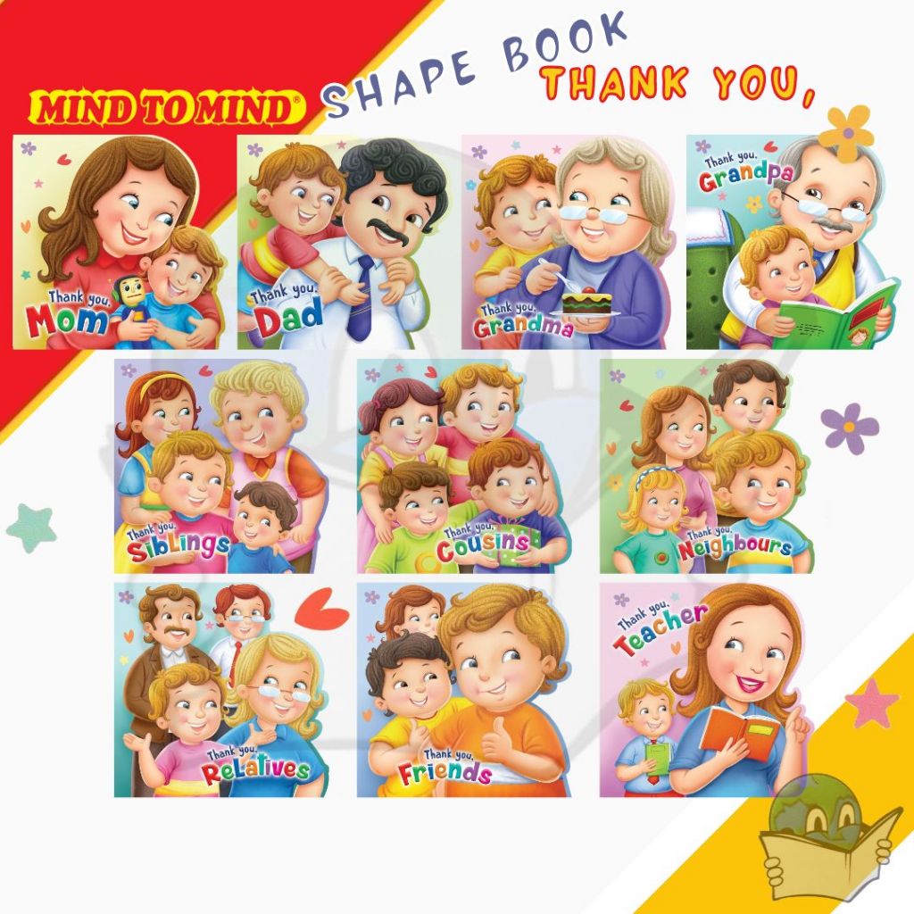 Shape Book Thank You,-Grandpa/Grandma/Dad/Mom/Teacher/Friends/Cousins ...