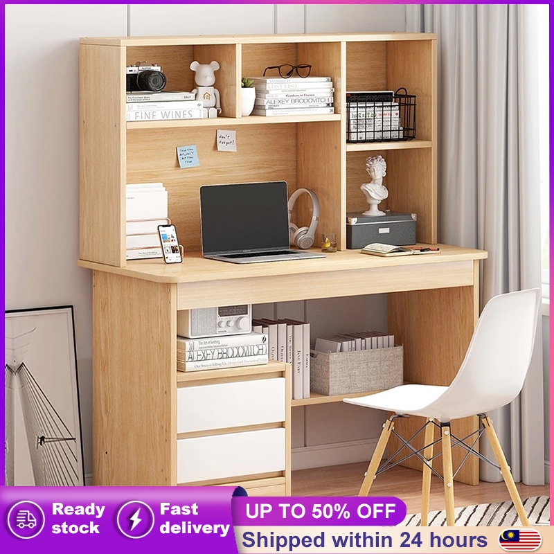 【aihome】 Computer Table & Book Shelf Study Table & Drawer Cabinet ...