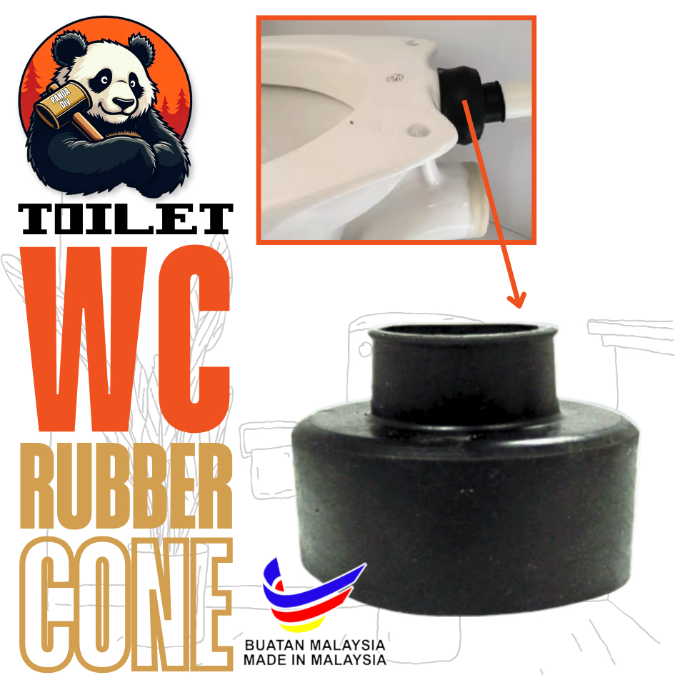 🐼【LOCAL】Toilet Bowl WC Rubber Cone Connector l Join for Cistern / Kon ...