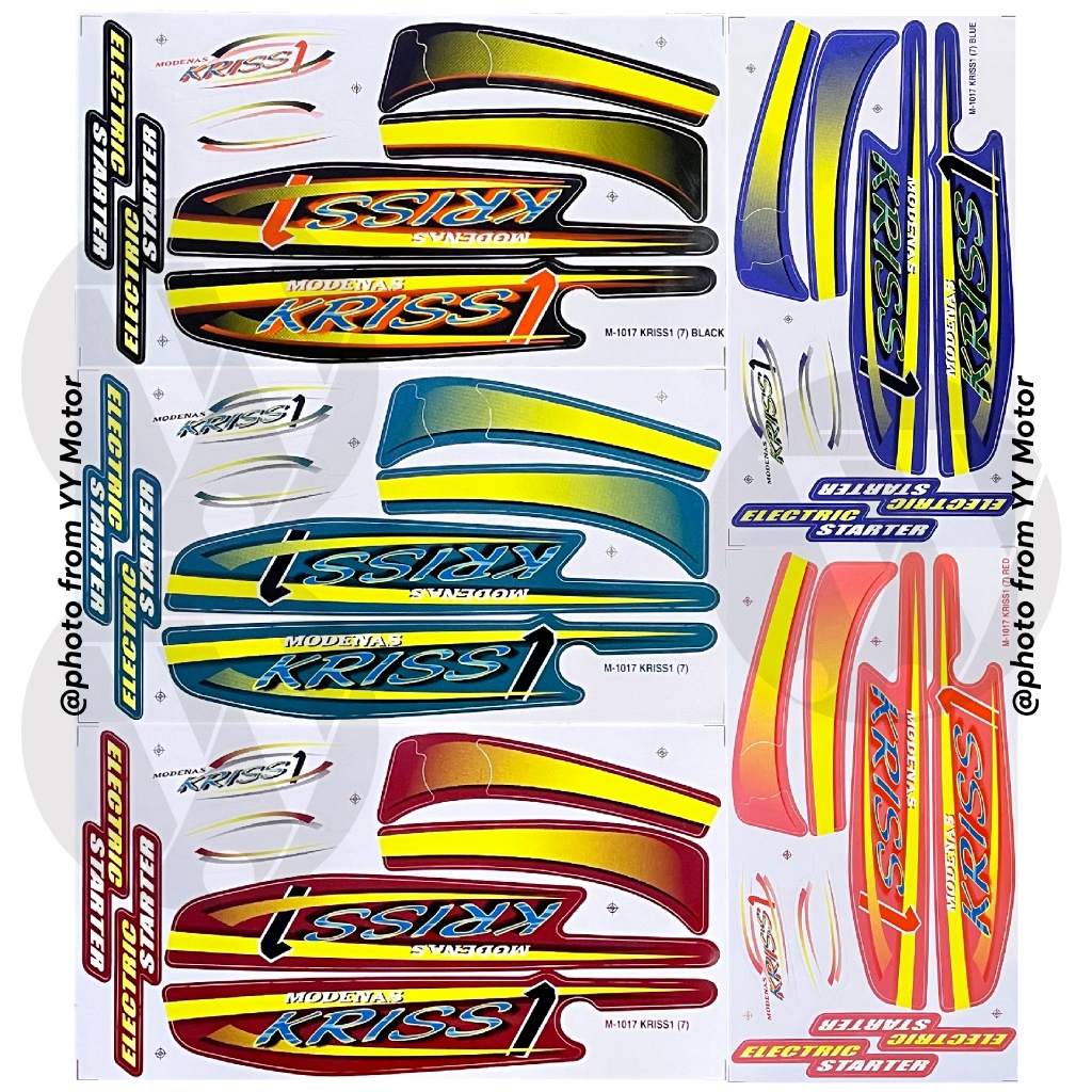 Modenas Kriss 1 (7) Premium Quality Motor Body Cover Sticker Stripe ...