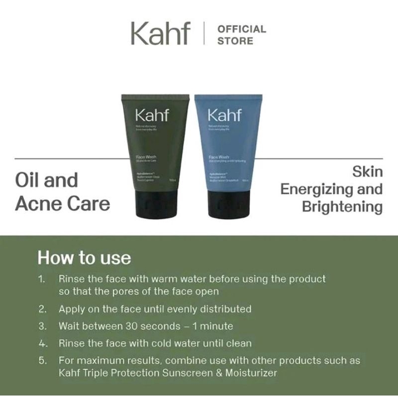 Kahf Acne And Brightening Face wash Set-kahf Oil And Acne Care+Skin ...