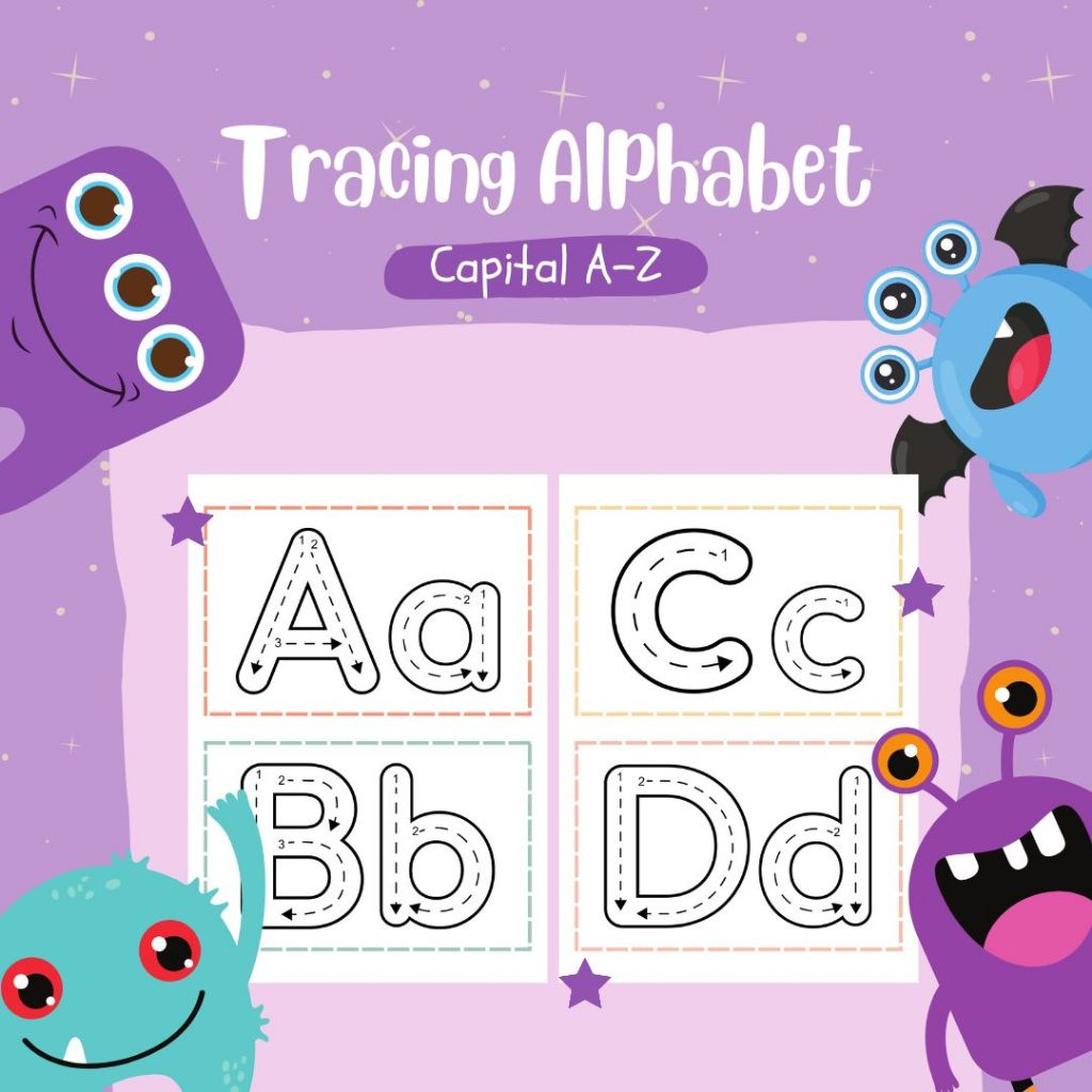 READY-PRINTED 13Pages Tracing Alphabet ABC Practice Writing Children ...