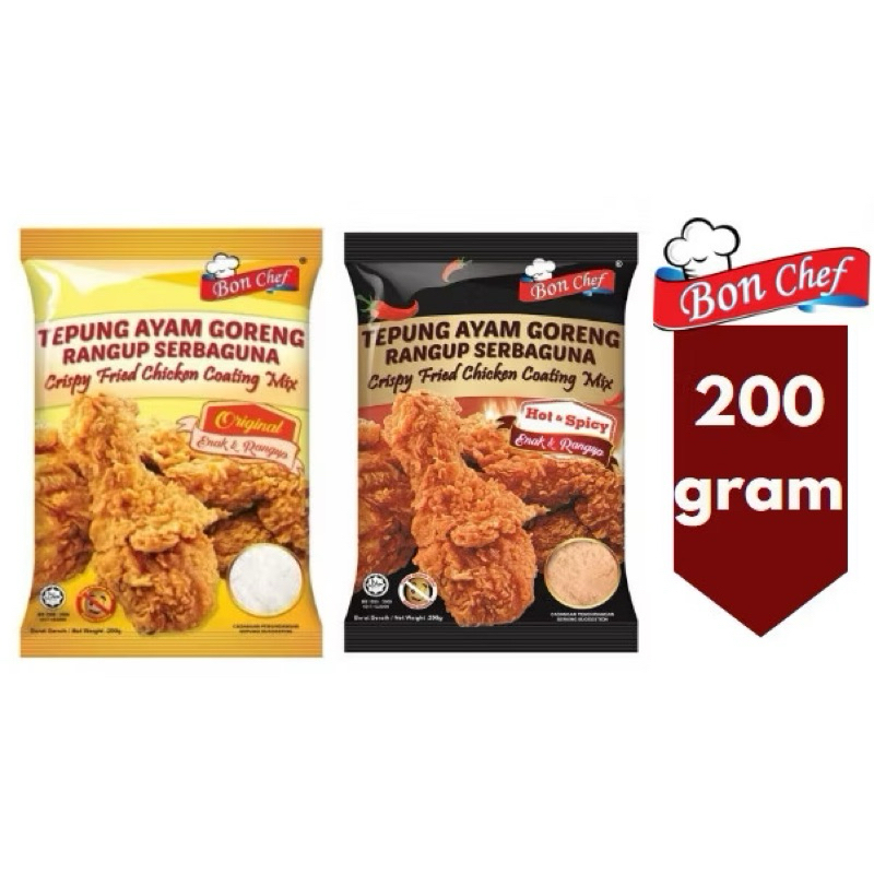 READYSTOCK BON CHEF Tepung Ayam Goreng Segera Perisa Original dan Pedas ...