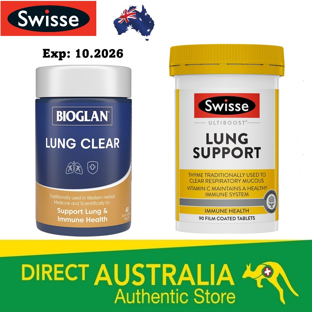Swisse Ultiboost Lung Health Support 90 Tablets / Bioglan Lung Clear ...