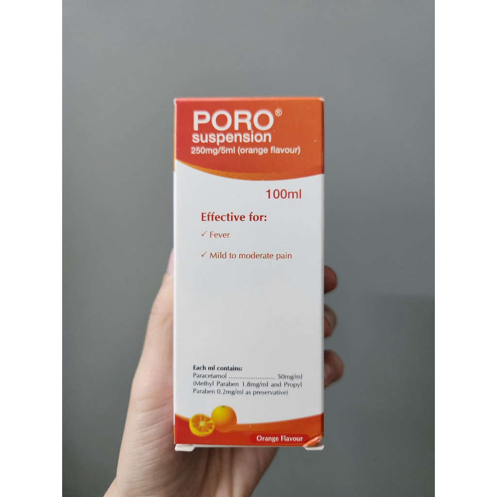 (CLEARANCE EXP:6/2025) PORO SUSPENSION 100ML ORANGE (PARTACETMOL ...