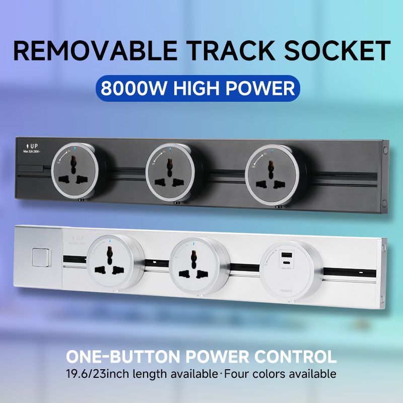 Power Track Socket Switch 32A Power Line Power Track Socket Universal Adapter/ USB A+C / Double ...