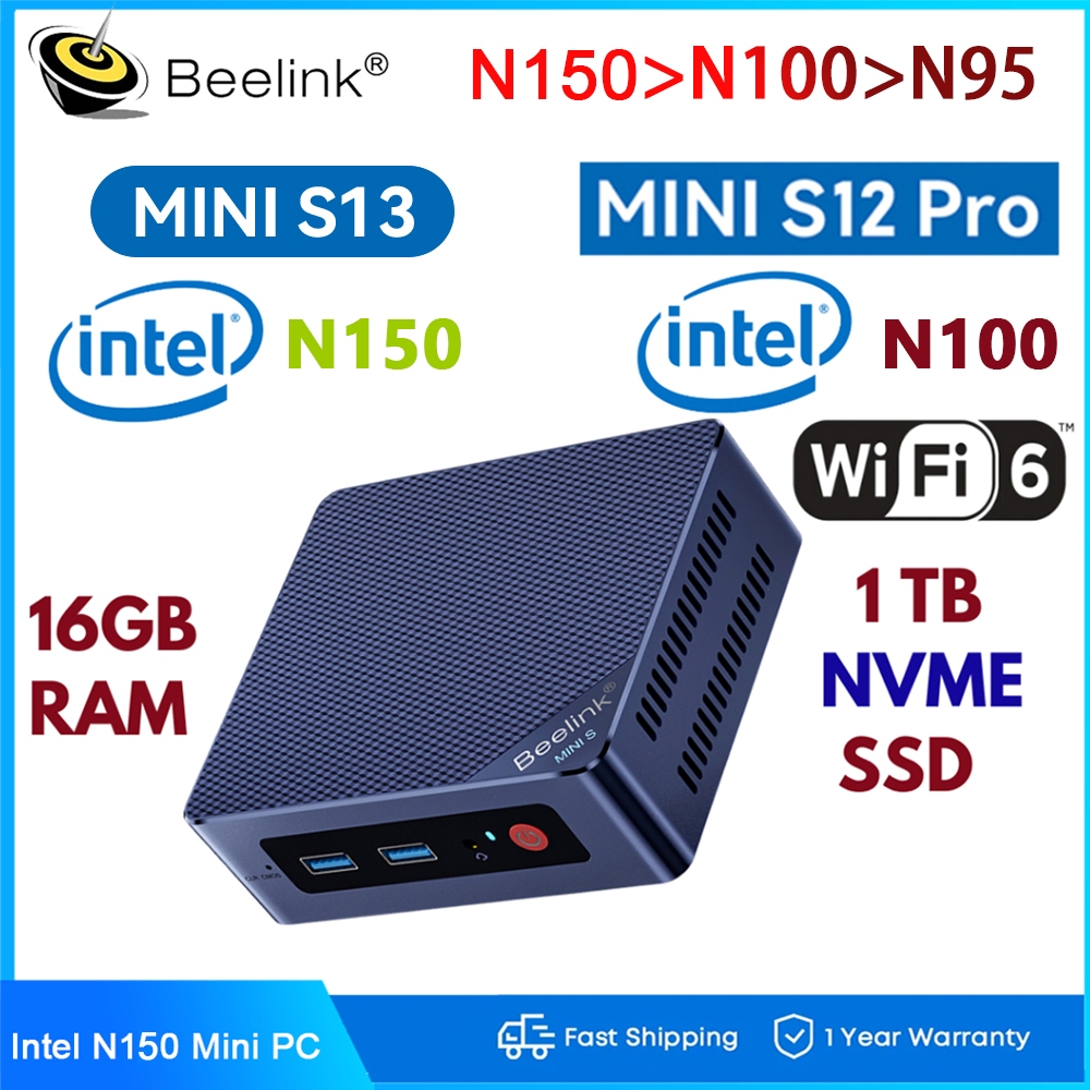 Beelink Min S13 Pro N150 Windows 11 Mini PC Intel N100 N95 DDR4 16GB ...