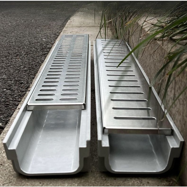 Resin Drainage Ditch U-Shaped Groove Kitchen Drain Courtyard Stainless ...