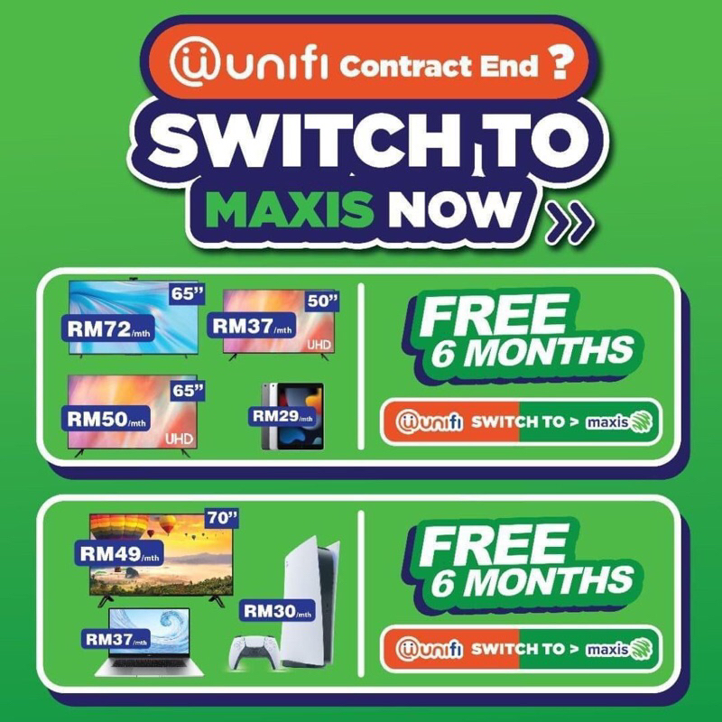 🔥Promo Maxis & Unifi 2025‼️Percuma 6 bulan bill wifi)100% | Shopee Malaysia