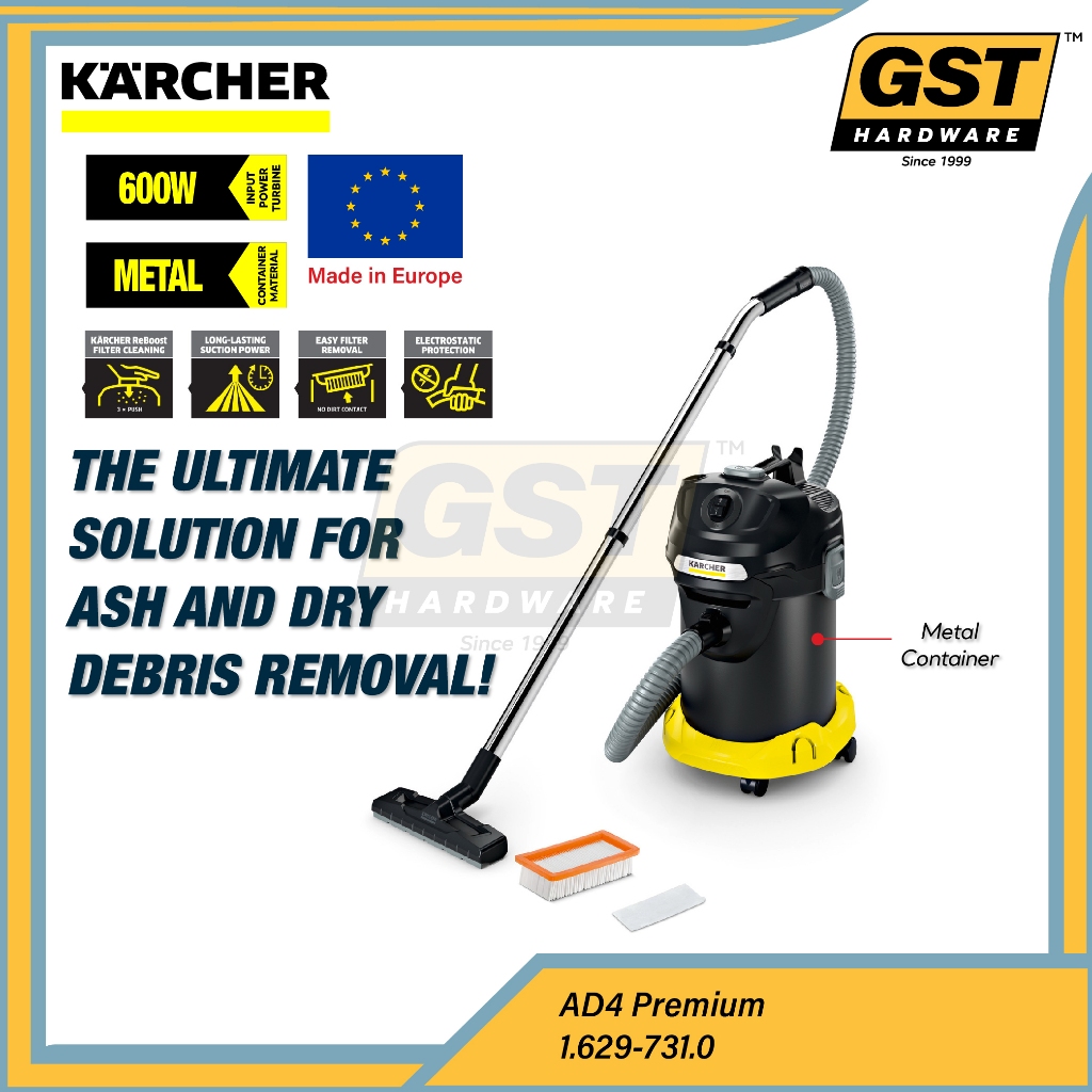 Karcher AD4 Premium Wet And Dry Vacuum Cleaner Vacuum Cleaner 600W ...