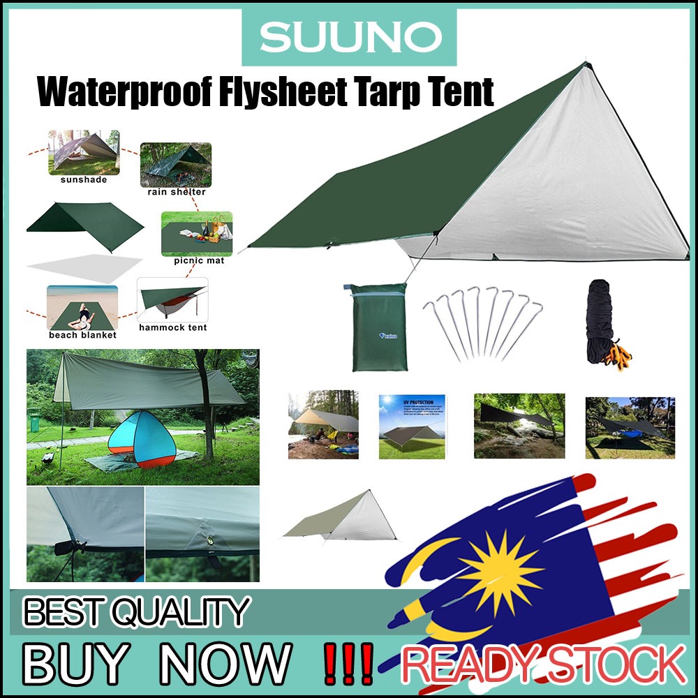 (3m x 6m) Flysheet Waterproof Tarp Tent Outdoor Camping Sun Shelter ...