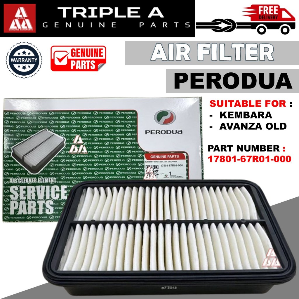 ORIGINAL ENGINE AIR FILTER - PERODUA KEMBARA / TOYOTA AVANZA OLD 17801 ...
