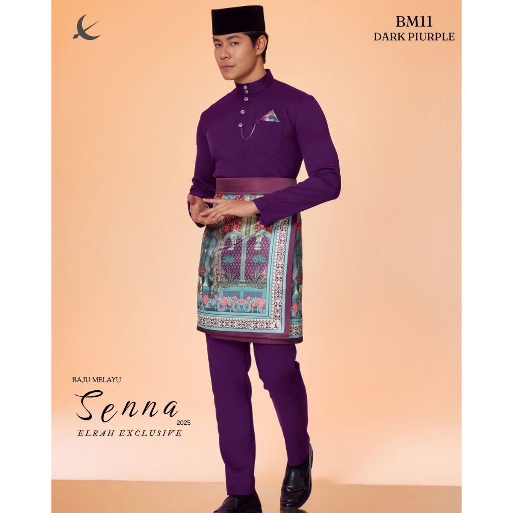 Elrah Exclusive Senna 2025 - Dark Purple : Free Gift + Butang + Sampin ...