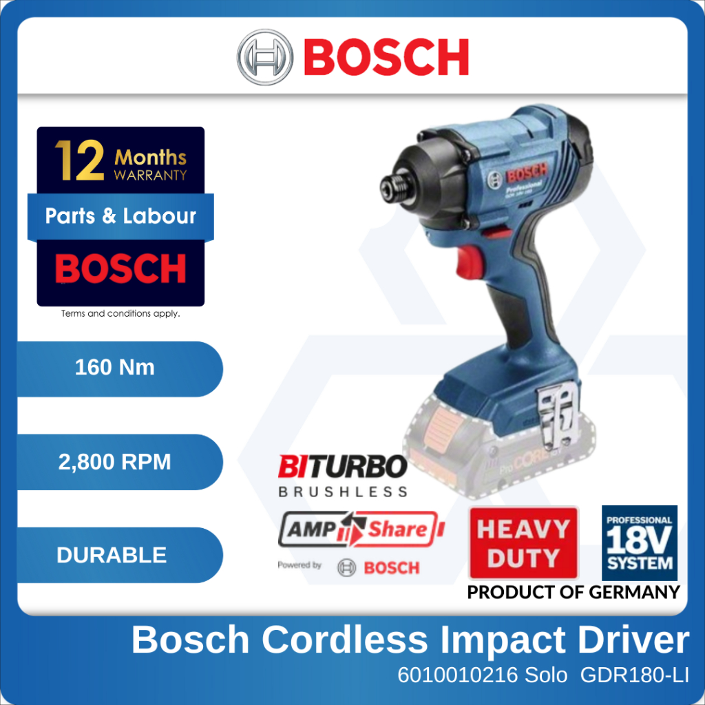 BOSCH Solo GDR 180-LI Cordless Impact Driver Screw Driving Drilling ...