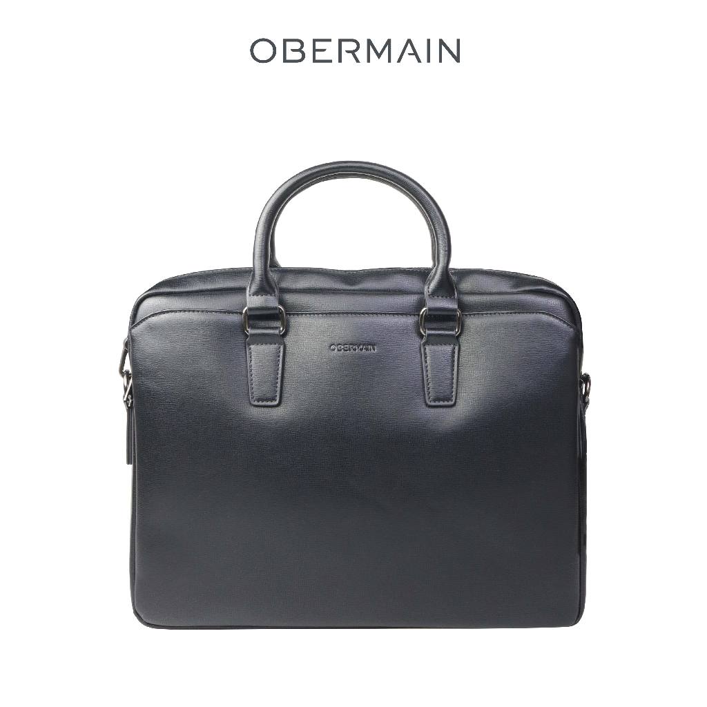 OBERMAIN Men's Document Bag / Synthetic Leather / Black / OBD479P3 ...