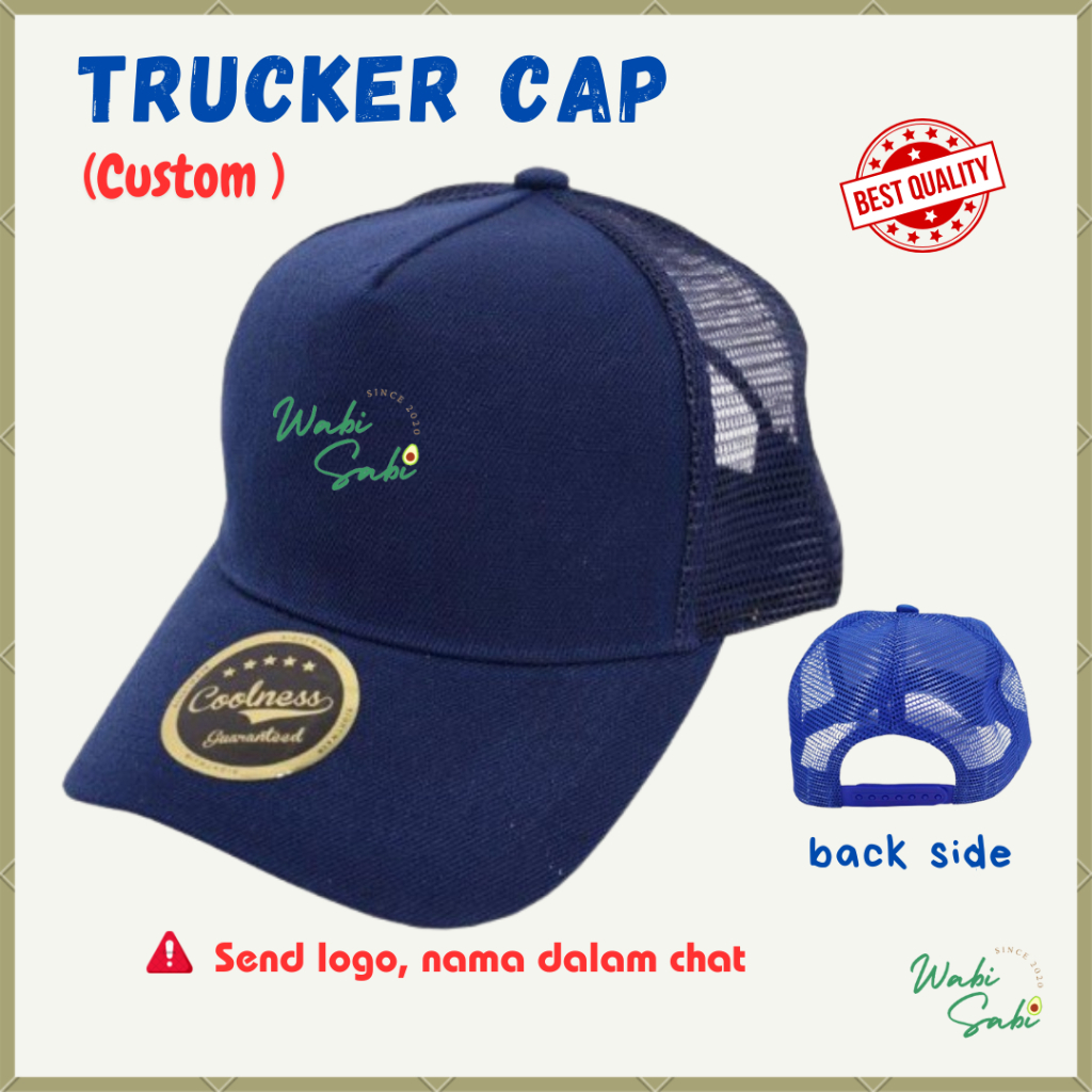 Custom SULAM Topi Nama / Logo Embroidery TRUCKER Cap H7 | Shopee Malaysia