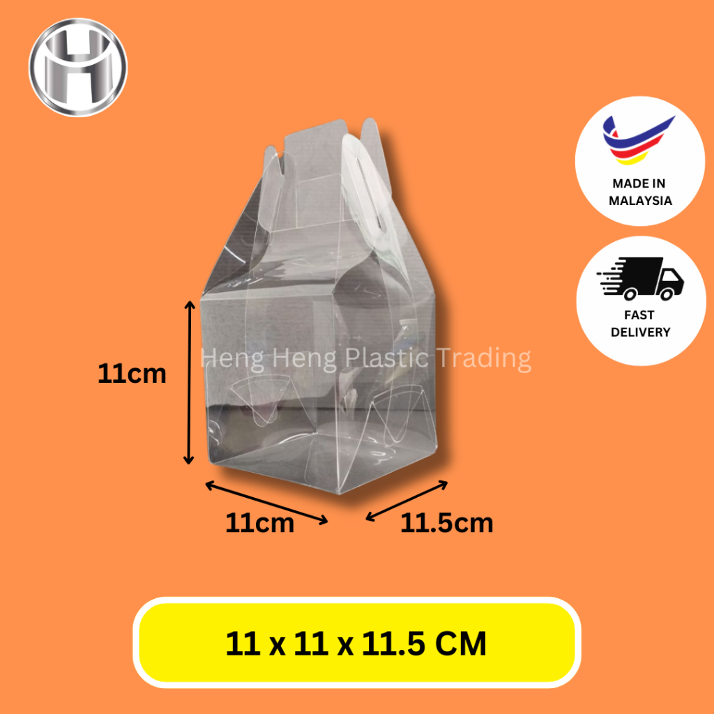 TRANSPARENT CAKE BOX / BAKE BOX / KOTAK KEK LUT SINAR SIZE 11X11,13X13 ...