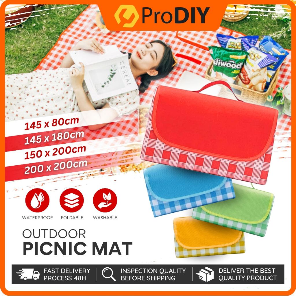 150CM / 200CM Outdoor Picnic Mat Waterproof Foldable Camping Mat Tikar ...