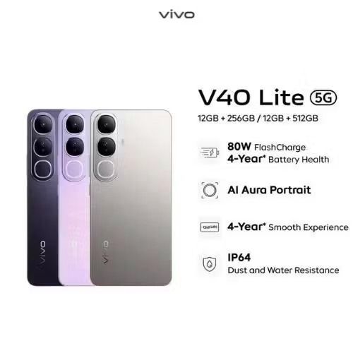 Vivo V40 Lite 5G (256GB ROM + 8GB RAM / 512GB ROM + 12GB RAM) | Shopee Malaysia