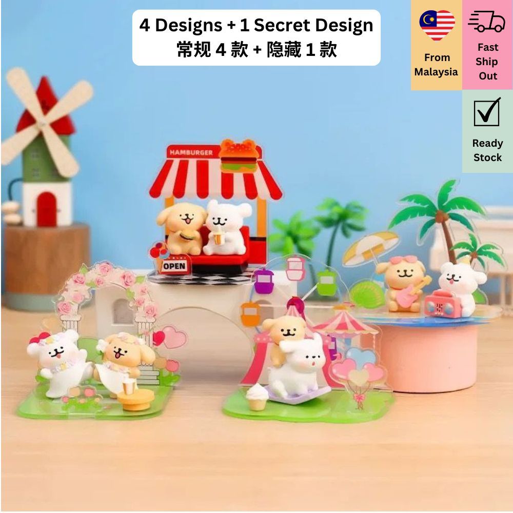 无忧无虑的线条小狗盲盒公仔可爱 [Cute Dog The Maltese Couple Wedding Burger Blind Box ...