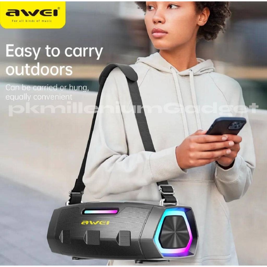 Awei KT28 Original Wireless Karaoke Speaker | 30W, RGB Lights, Wireless Mic | Shopee Malaysia