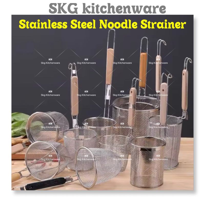 Stainless Steel Pasta Noodle Strainer Mesh Noodle Strainer Blanching ...