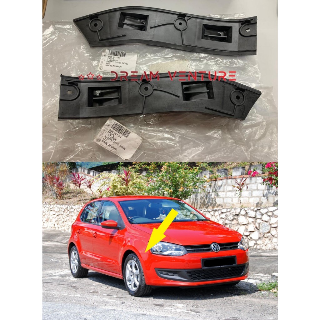 ORIGINAL VOLKSWAGEN POLO GTI 2011 - 2017 FRONT BUMPER SIDE BRACKET RH ...