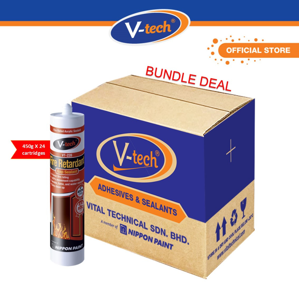 [Bundle] VT-228 Fire Retardant Sealant (Acrylic Sealant) x 24 pcs ...