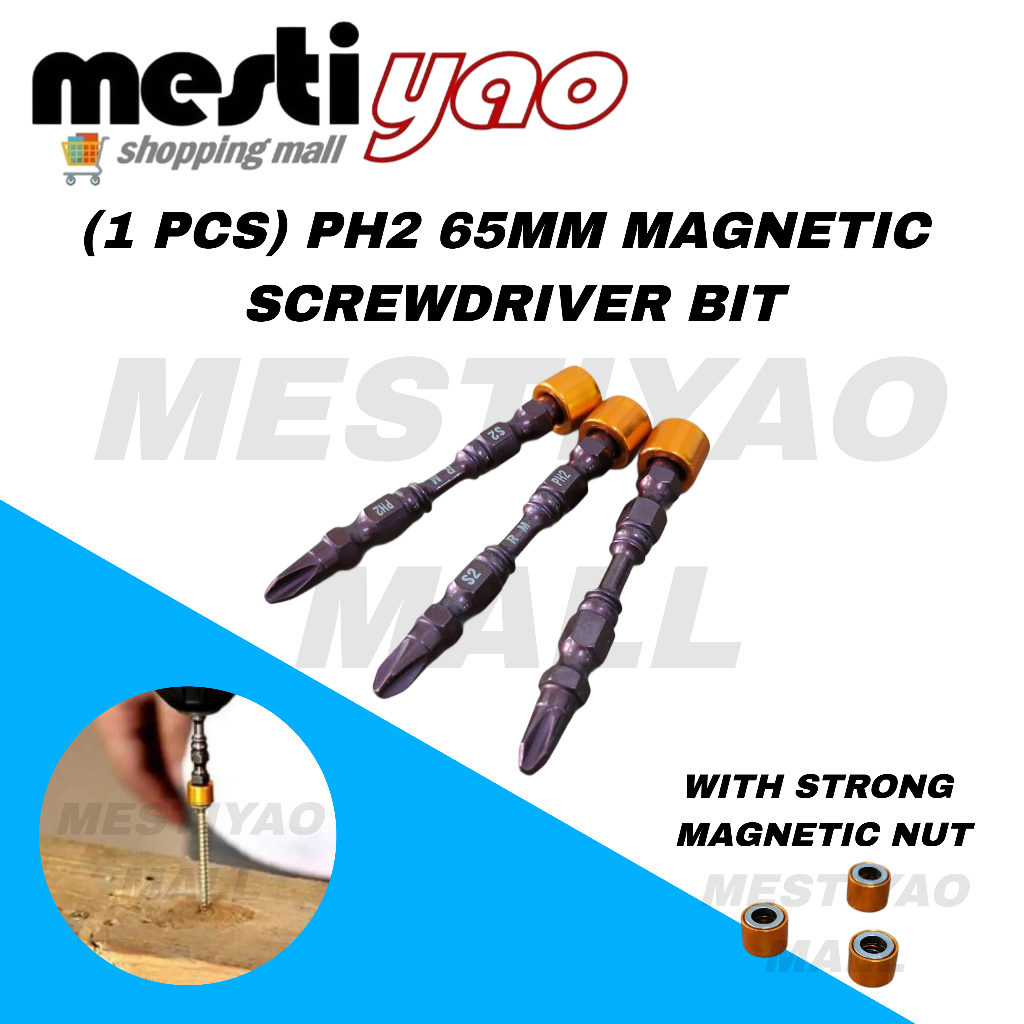 (1 PCS) PH2 65mm Magnetic Screwdriver Bit/Bit Pemutar Skru | Shopee ...