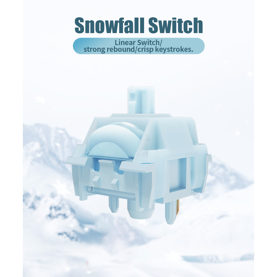 Kailh MX Snowfall 5 Pin Hifi Linear Switch for Mechanical Gaming Keyboard 凯华MX沐雪线性类红轴顺滑办公室机械键盘轴体 ...