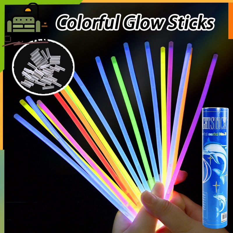 【MY】50pcs/100pcs Mixed Colors Glowstick Glow in The Dark Glow Sticks ...