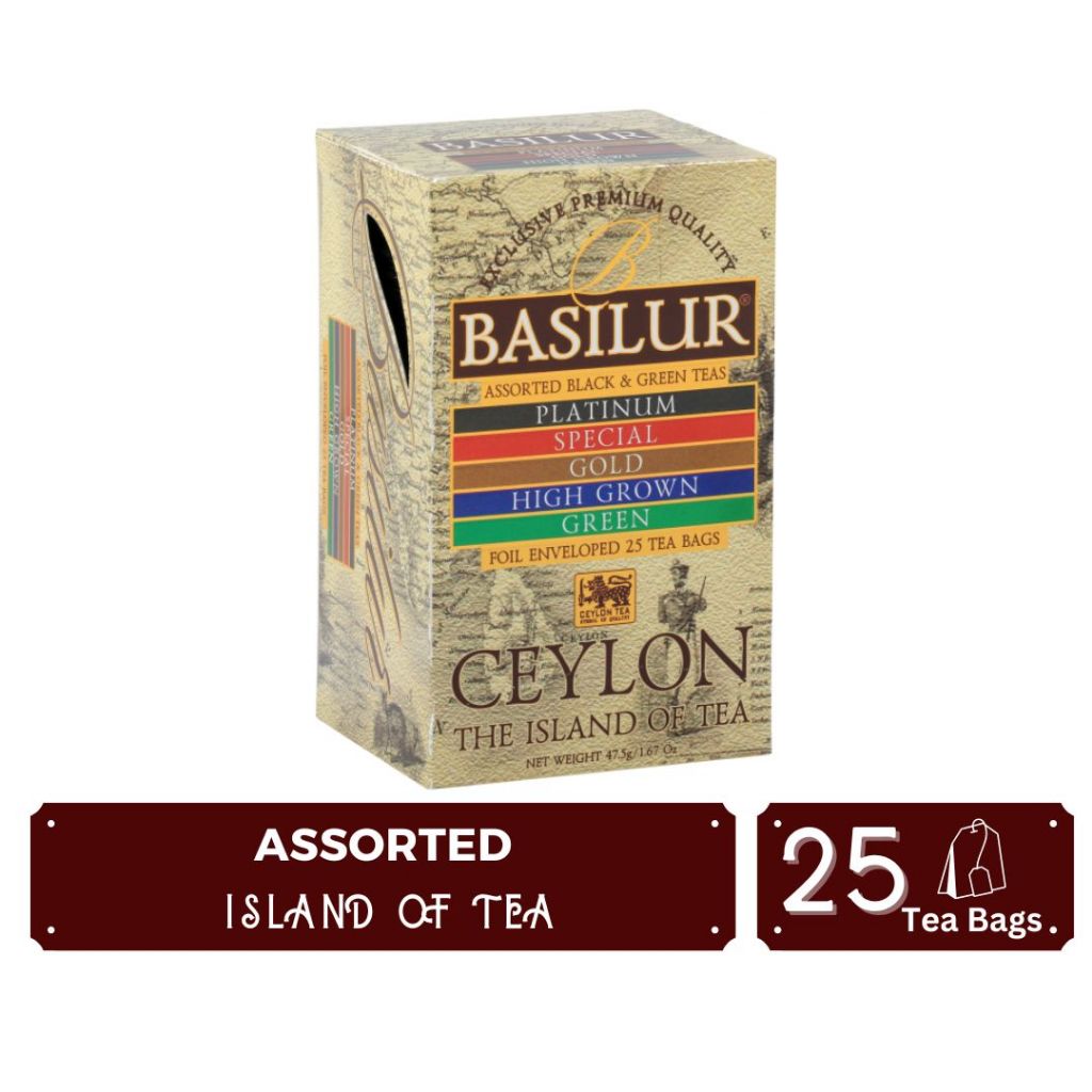 Basilur The Island of Tea Assorted Black and Green Tea 25E Individual ...