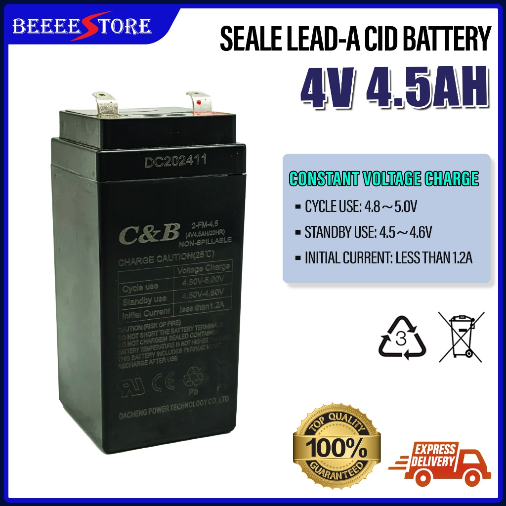 4V 4.5AH SEALED LEAD-A CID BATTERY (C&B) | Shopee Malaysia
