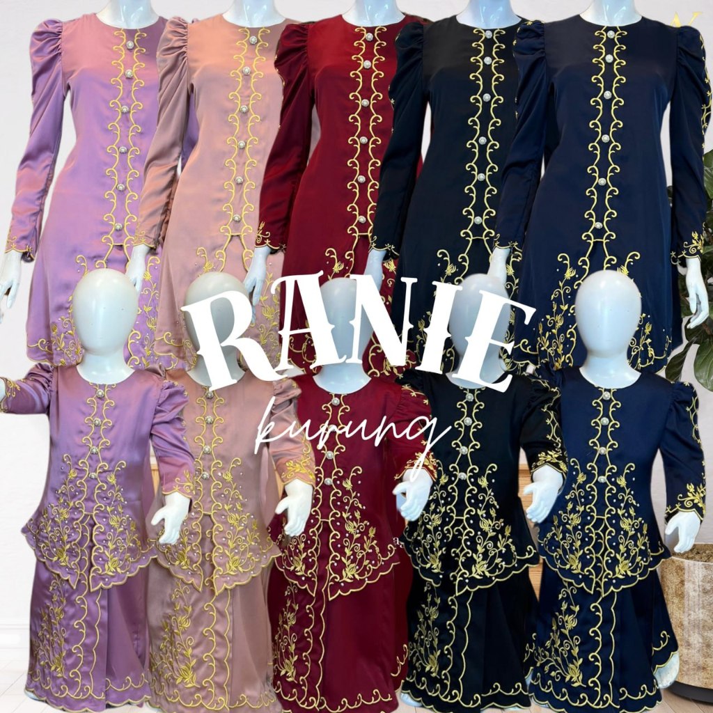 BAJU RAYA SEDONDON MAK DAN ANAK KURUNG MODERN RANIE BAJU RAYA VIRAL KURUNG BUDAK SATIN SILK ...