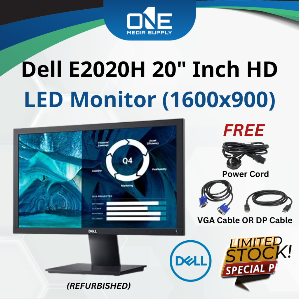 Dell 20” E2020H LCD with VGA Port & Display Port (Refurbished) | Shopee ...