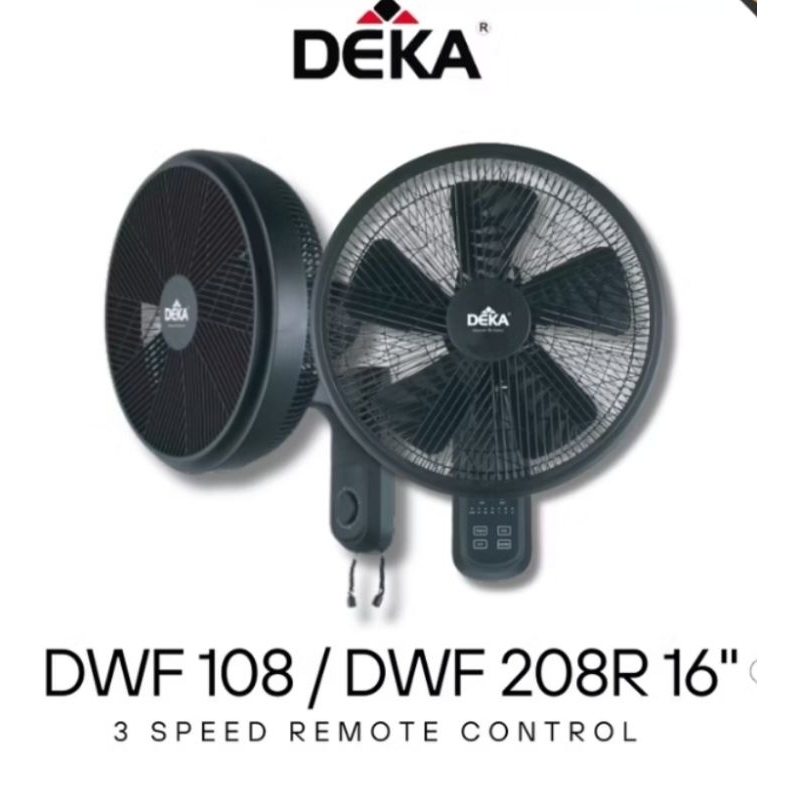 (Sirim) Deka Fan DWF108 DWF208F Wall Fan 16inch 5 Blade AC Motor Pull ...
