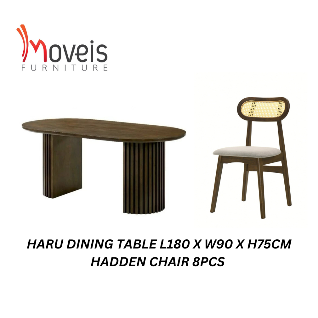 HARU 6ft DINING SET 4 to 8 Seater /Muji Dining Set/Mejan Makan /Solid ...
