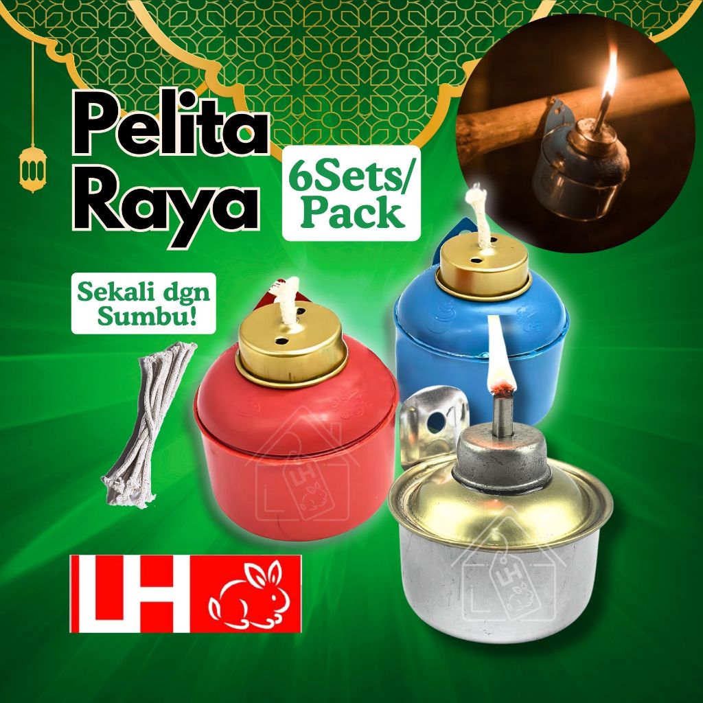 6Sets Pelita Raya Pelita Minyak Tanah Sumbu Pelita Besi & Plastik Lampu ...