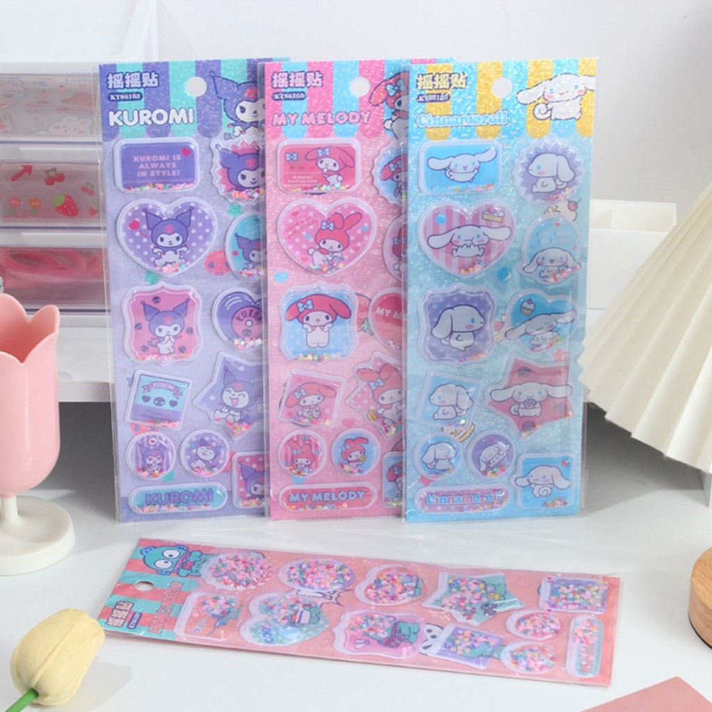 Genuine Sanrio License Cute Sanrio 3D Wobble Sticker Shaker Sticker ...