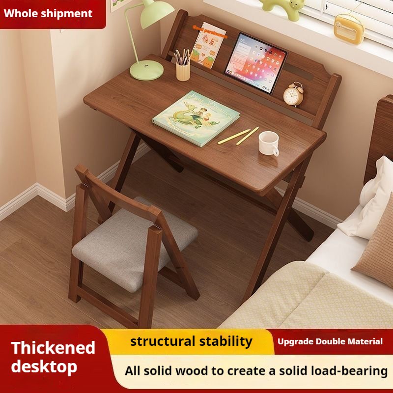 Solid wood folding desk children's desk student study desk home bedroom ...